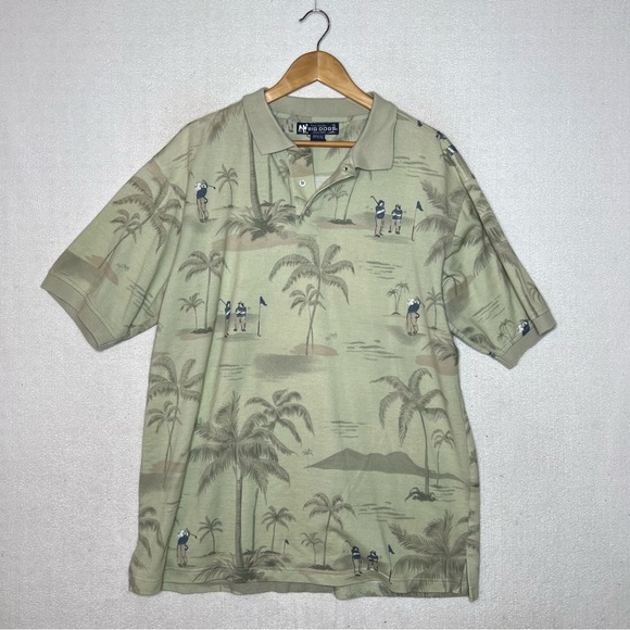 Big Dogs | Shirts | Big Dogs Hawaiian Golf Green Short Sleeve All Over ...